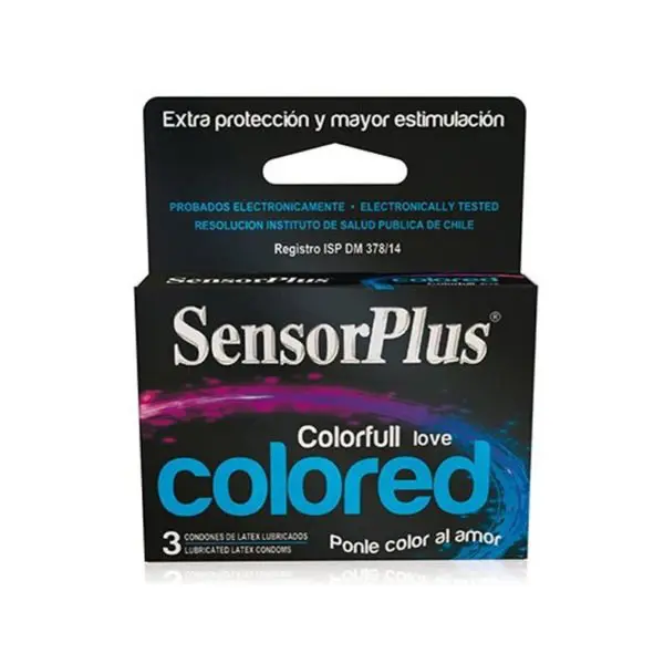 Preservativo Sensor Plus Colored x 3 unidades - EcoFarmacias