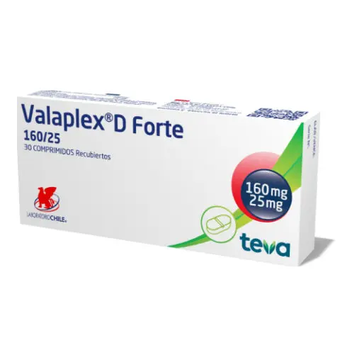 Valaplex D forte 160/25 x 30 comprimidos recubiertos (Lab. Chile TEVA) - EcoFarmacias