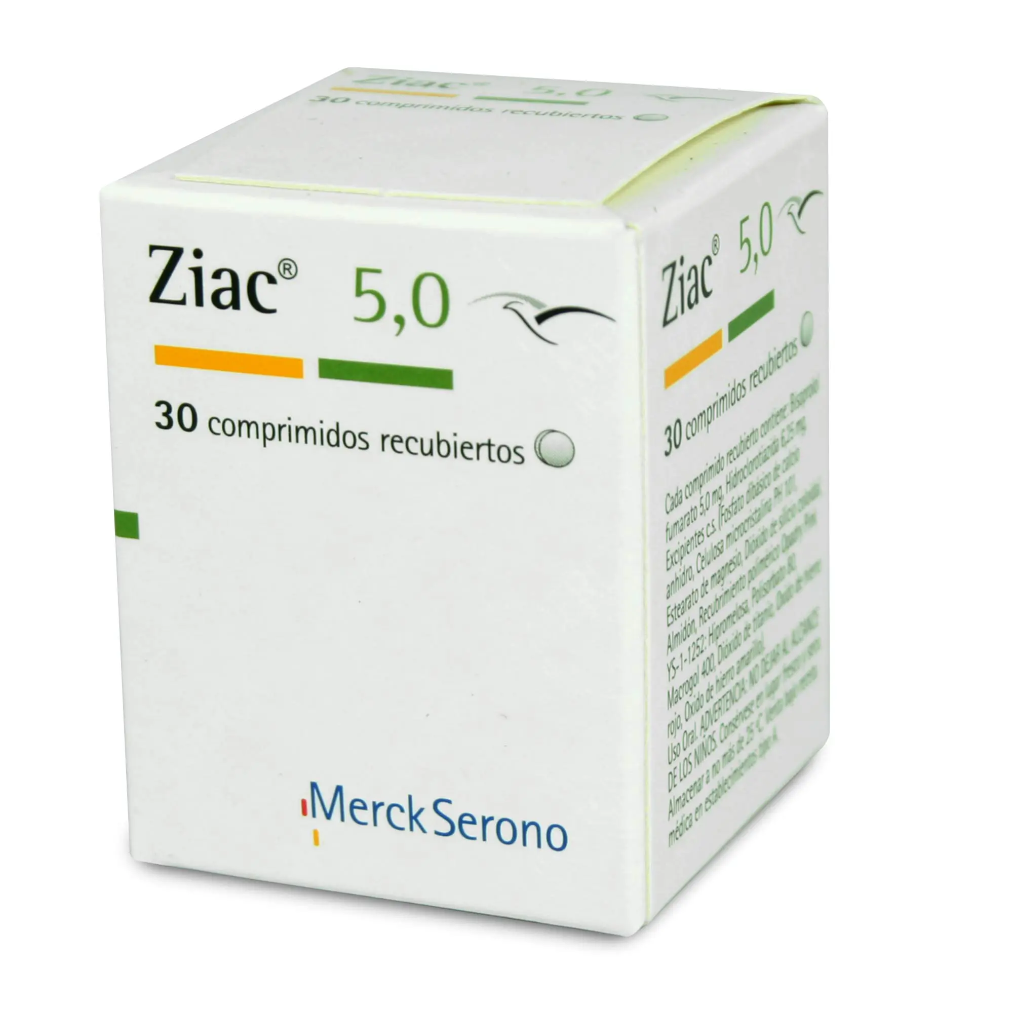Ziac 5,0 x 30 comprimidos recubiertos - EcoFarmacias