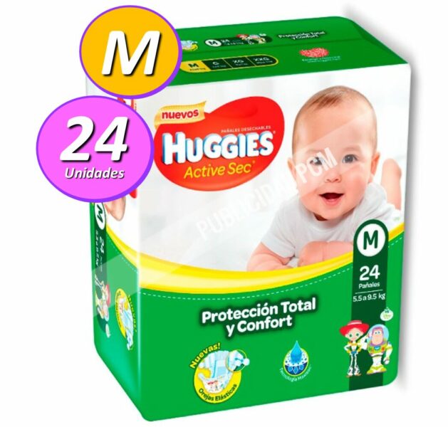 Huggies Active Sec M x 24 - EcoFarmacias