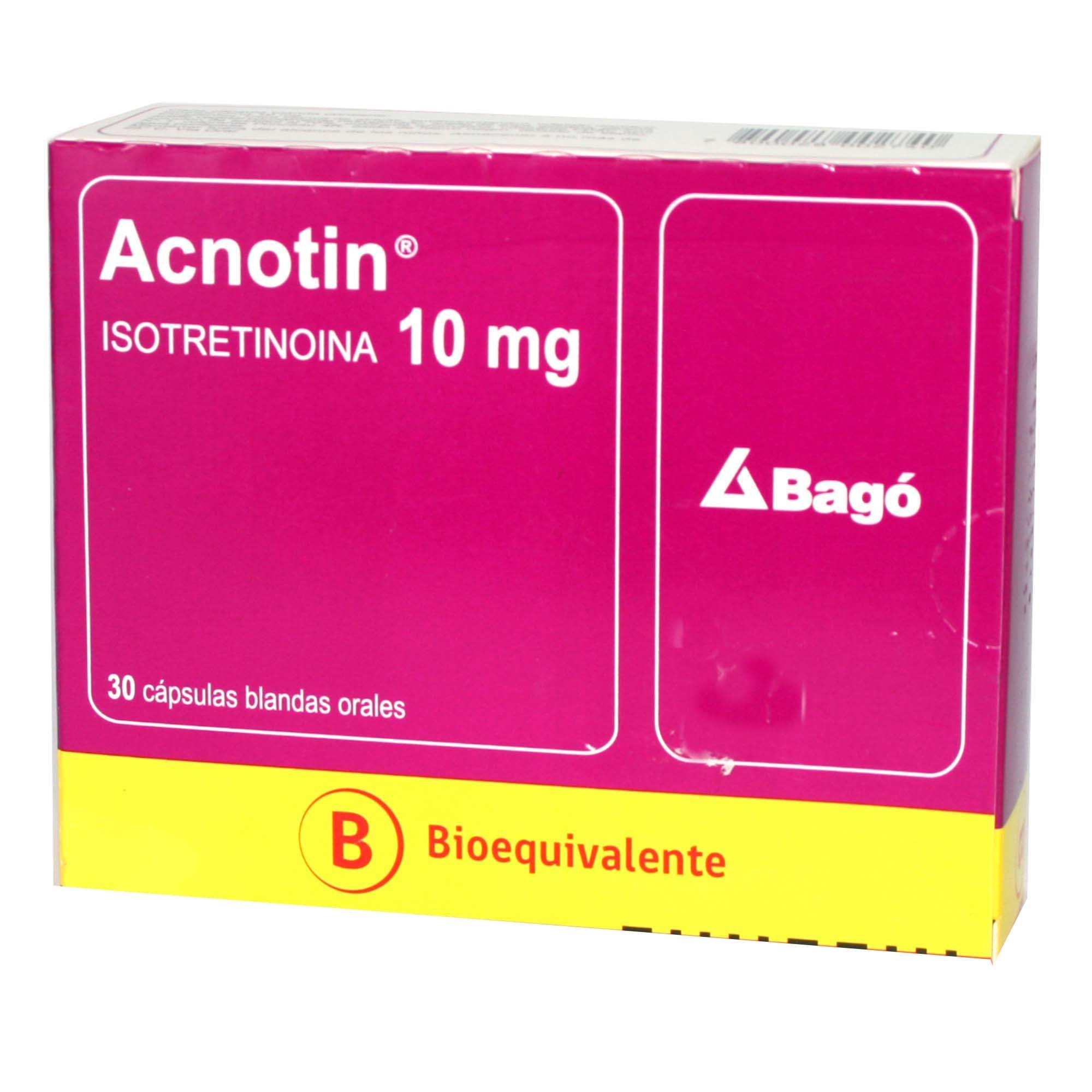 Acnotin 10mg x 30 capsulas orales blandas | EcoFarmacias