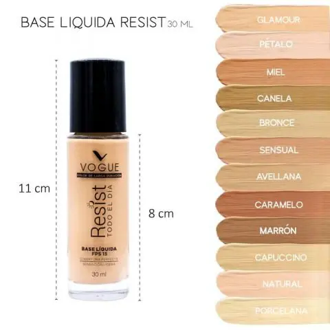 Vogue Base Líquida FPS 15 Resist 30 ml - EcoFarmacias