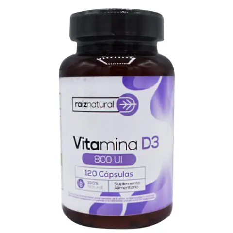 Vitamina D3 800 UI x 120 cápsulas duras Raíz Natural - EcoFarmacias