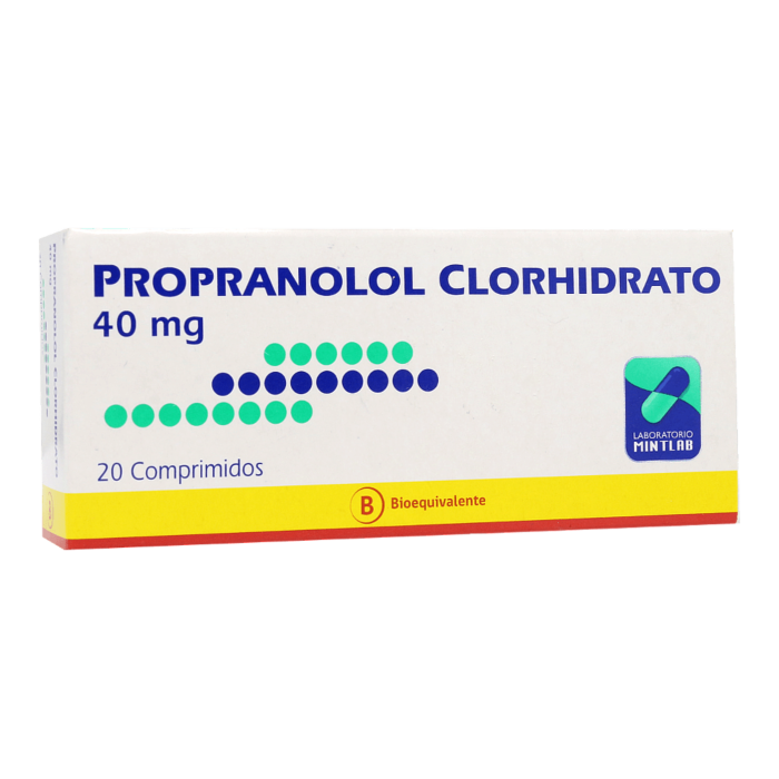 Propranolol Clorhidrato 40 mg x 20 Comprimidos (Mintlab) | EcoFarmacias