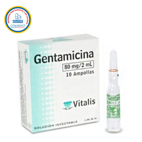 Gentamicina Solución Inyectable 80 mg/2 ml x 10 Ampollas (Vitalis) (Cenabast) - EcoFarmacias