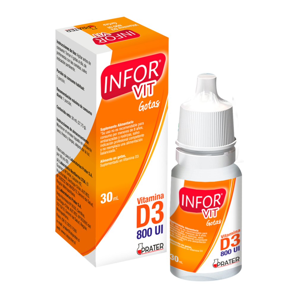 Infor Vitamina D3 de 800 UI en Gotas - EcoFarmacias