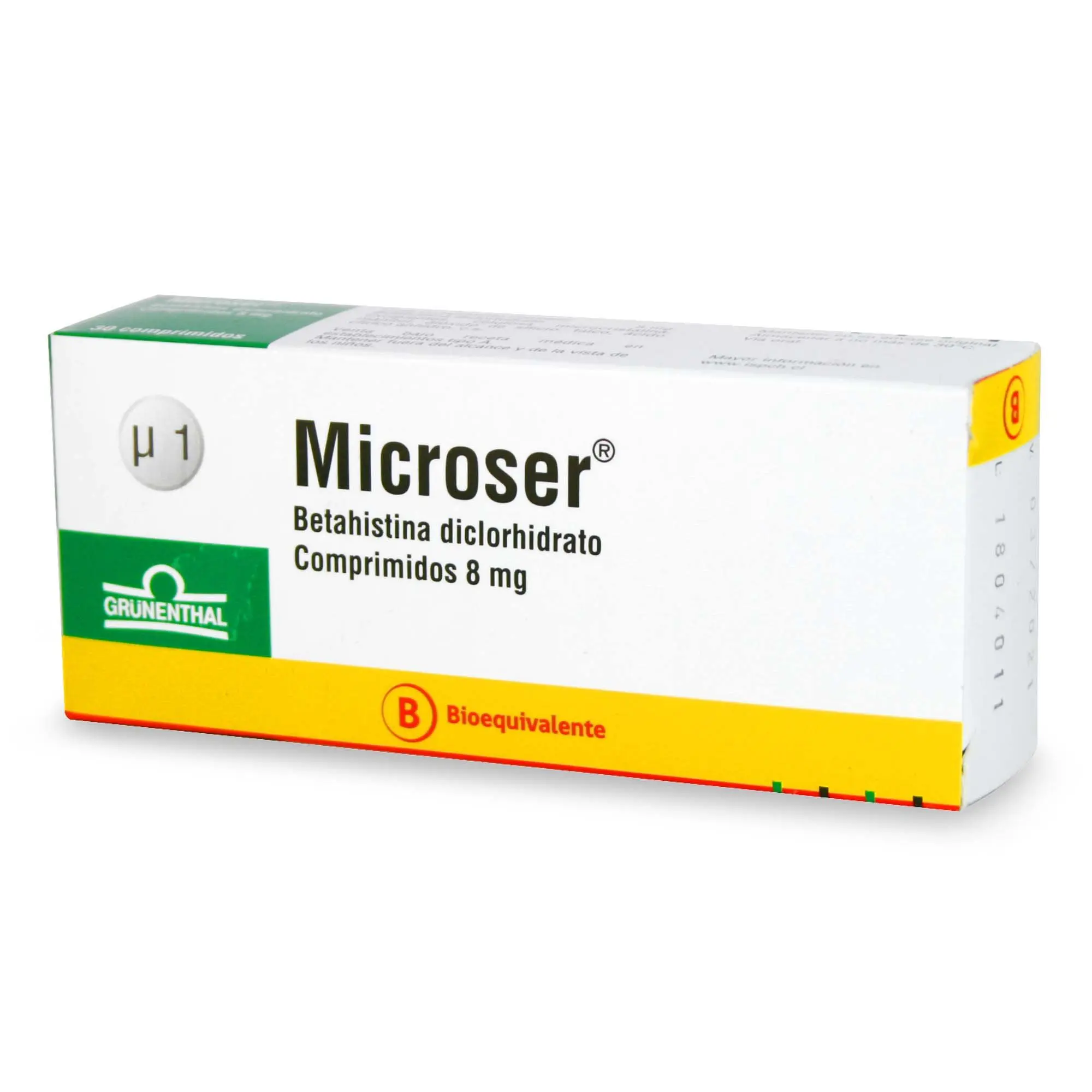 Microser 8mg x 60 comprimidos (Grünenthal) | EcoFarmacias