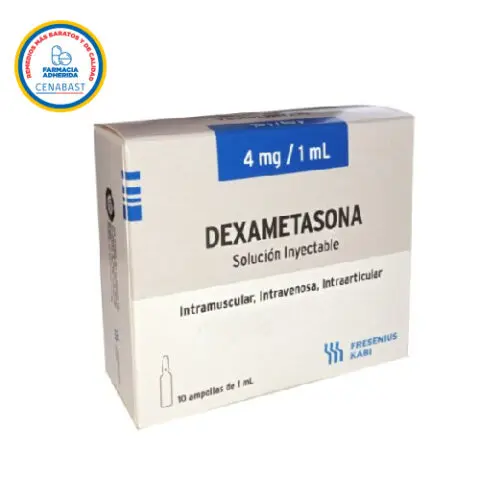 Dexametasona 4 mg/1Ml Solución Inyectable 10 Ampollas - EcoFarmacias