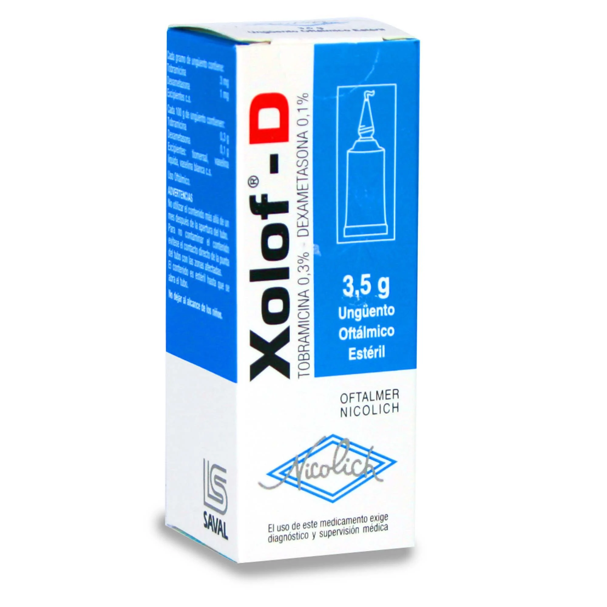 Xolof-D Tobramicina 0,3% Dexametasona 0,1% Ungüento Oftálmico 3,5g ...