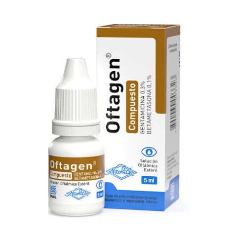 Oftagen compuesto Gentamicina solución oftálmica 5 ml - EcoFarmacias