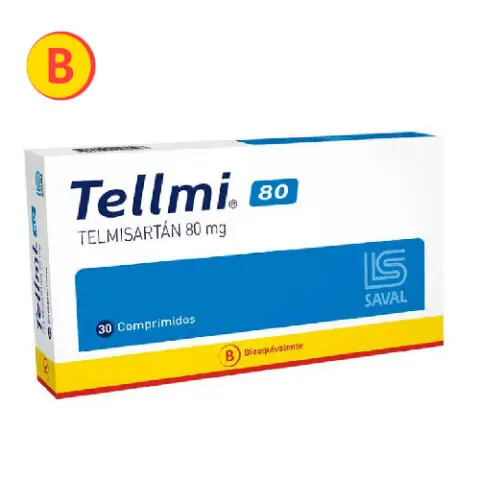 Tellmi Telmisartán 80 mg x 30 Comprimidos - EcoFarmacias