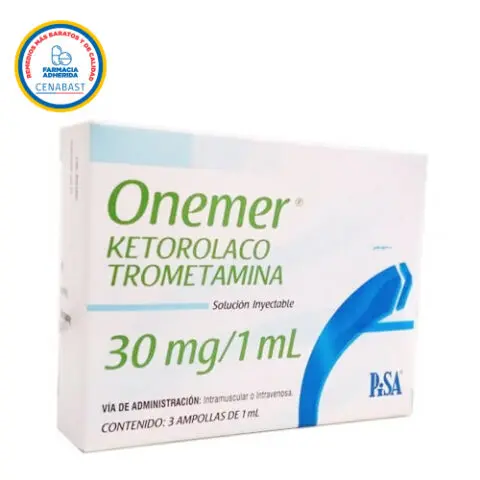 Onemer Solución Inyectable 30mg/1ml x 3 ampollas (Cenabast) - EcoFarmacias