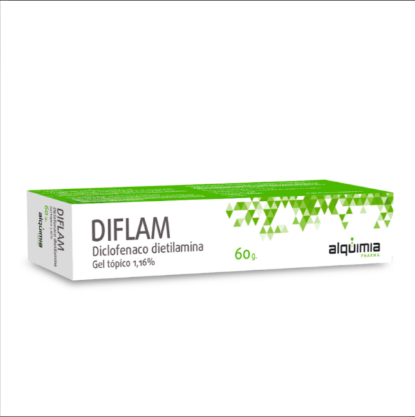 Diflam Diclofenaco dietilamina Gel Topico 1,16 60 Gr - EcoFarmacias