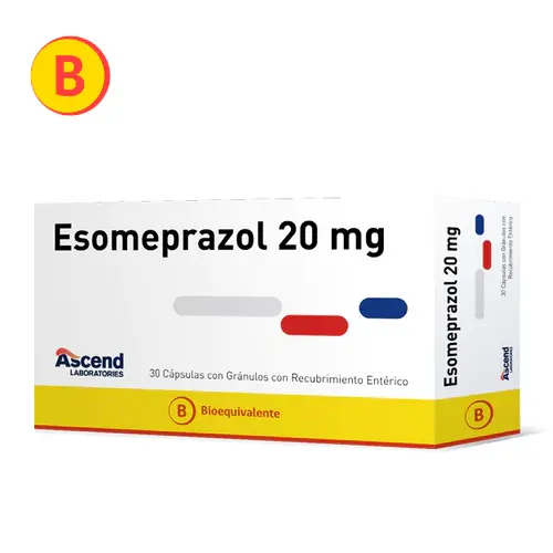Esomeprazol 20 mg x 30 comprimidos Ascend - EcoFarmacias