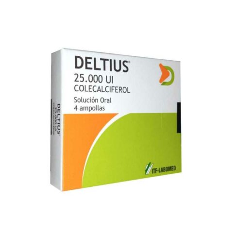 Deltius Colecalciderol 25.000 UI Solucion Oral x 4 Ampollas - EcoFarmacias