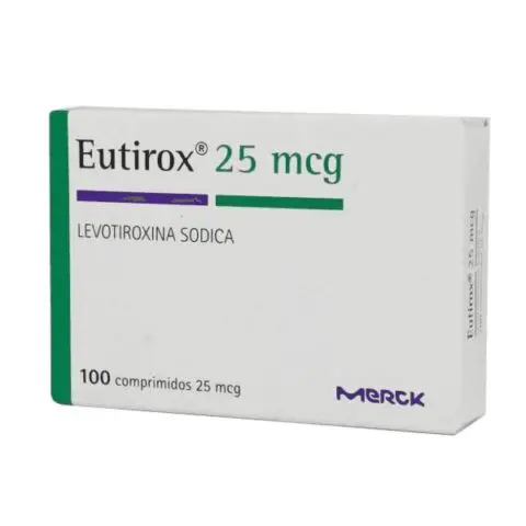 Eutirox Levotiroxina Sodica 25 mcg x 100 comprimidos (Merck) (Cenabast ...