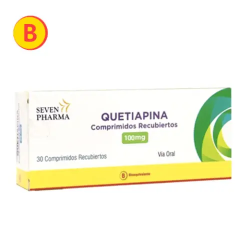 Quetiapina 100 mg x 30 Comprimidos (Seven Pharma) - EcoFarmacias