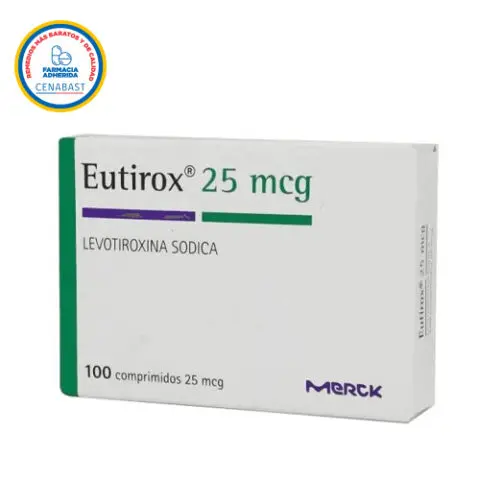 Eutirox Levotiroxina Sodica 25 mcg x 100 comprimidos (Merck) (Cenabast ...