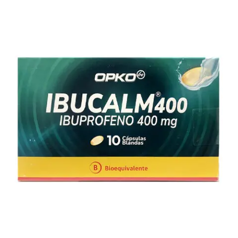 Ibucalm Ibuprofeno 400 Mg X 10 Capsulas blandas (Opko) - EcoFarmacias