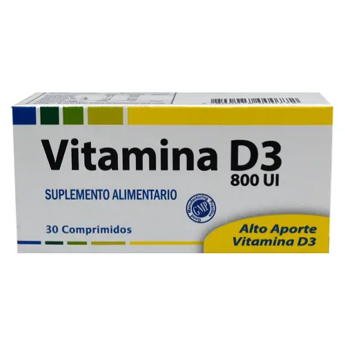 Vitamina D3 800 UI x 30 Comprimidos - EcoFarmacias