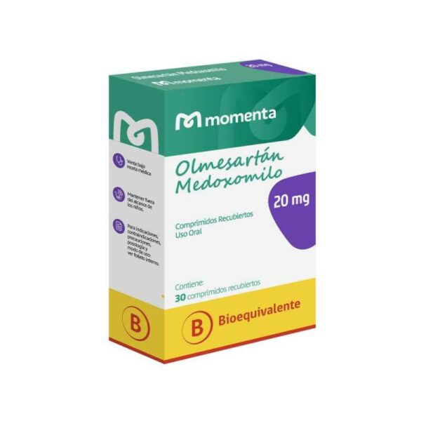 Olmesartan Medoxomil 20 mg x 30 Comprimidos - EcoFarmacias