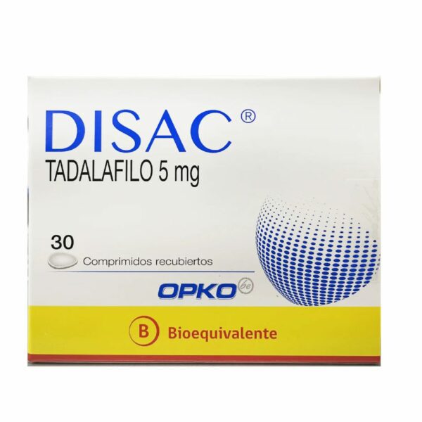 Disac Tadalafilo Comprimidos Recubiertos 5 mg x 30 Comprimidos (Opko ...