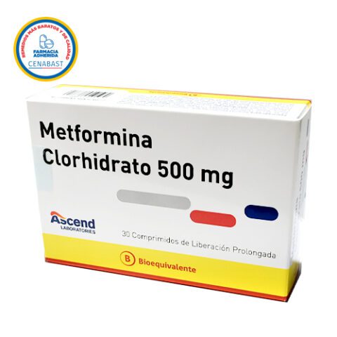 Metformina Clorhidrato 500mg x 30 Comp. Liberación Prolongada (Cenabast ...