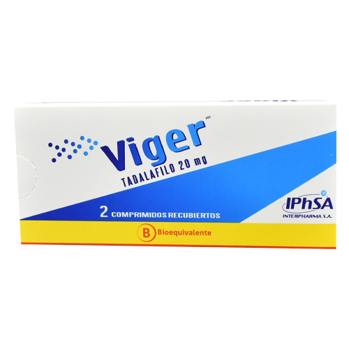 Viger Tadalafilo 20 mg x 2 comprimidos - EcoFarmacias