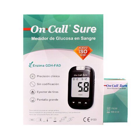 On call sure glucómetro + 50 tiras reactivas - EcoFarmacias