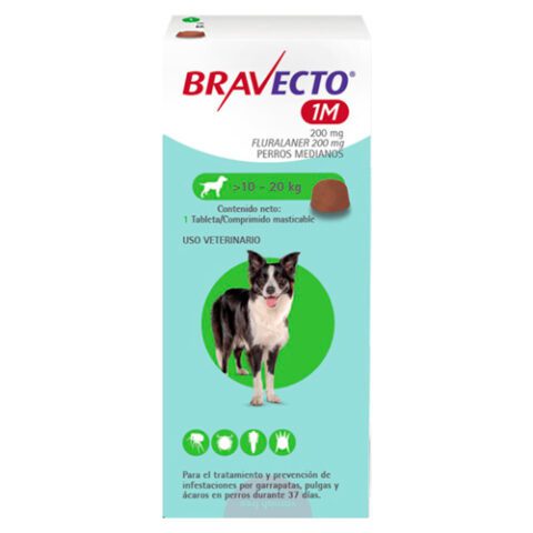 Bravecto Perro 200 Mg 10-20 Kg 1 Mes - EcoFarmacias
