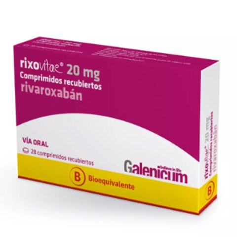 Rixovitae Rivaroxaban 20mg por 28 comprimidos recubiertos - EcoFarmacias